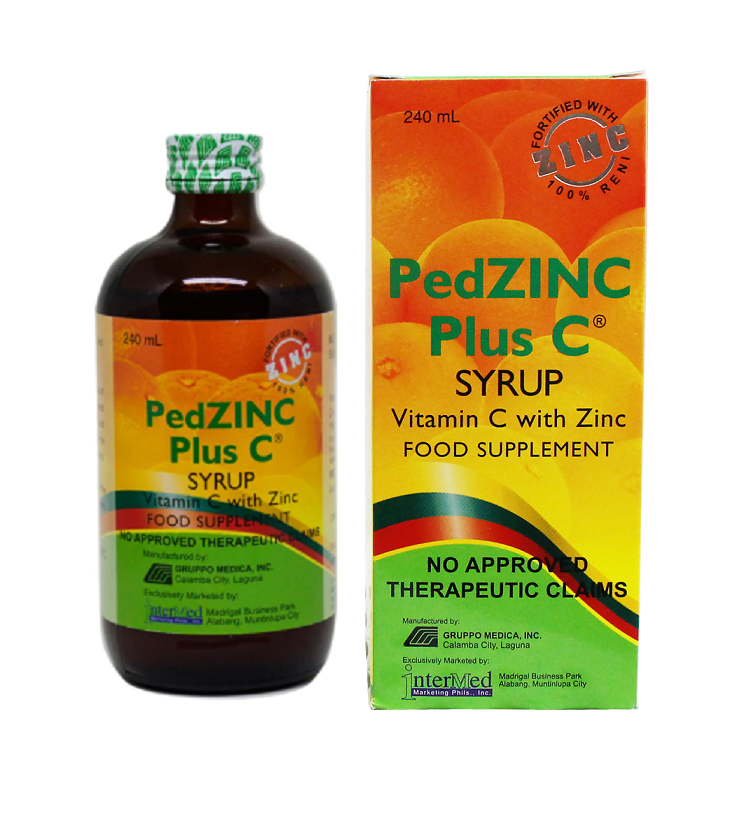 PEDZINC PLUS C Vit. C / Zinc Food Supplement Syrup 240mL Orange price ...